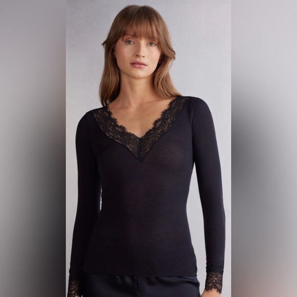 intimissimi | Tops | Intimissimi Modal Cashmere Ultralight Long Lace ...